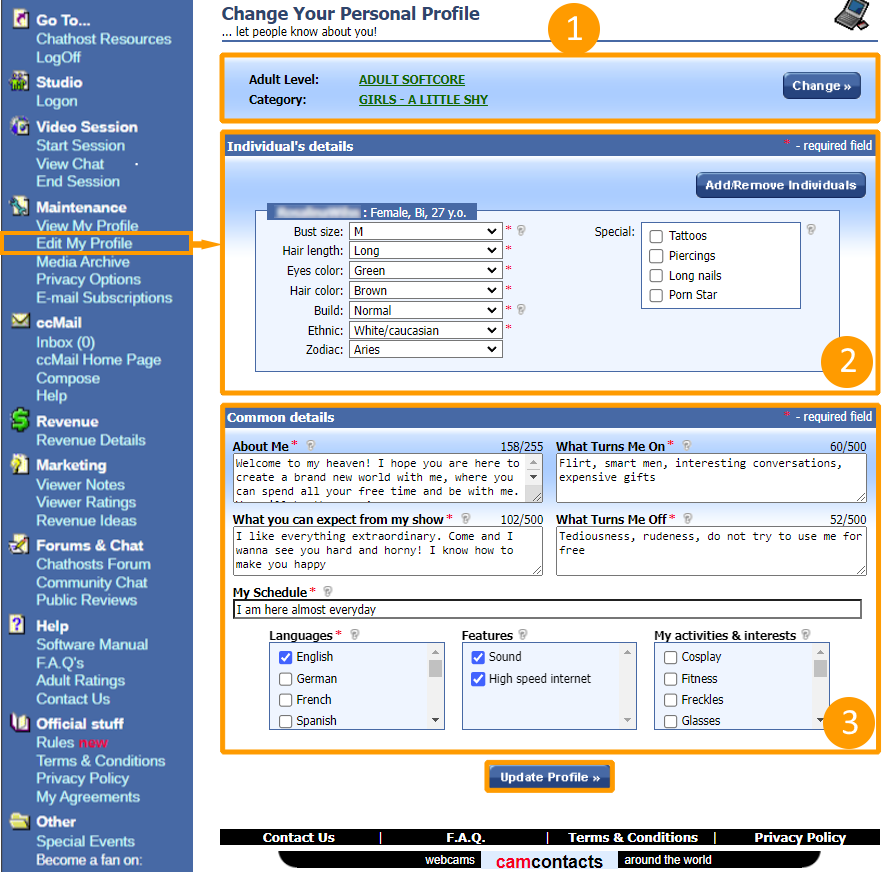 Инструкция по работе на сайте CamContacts — Camwork